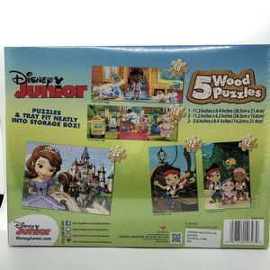 Cardinal | Toys | 5 Disney Junior Puzzles With Tray And Wood Storage ...